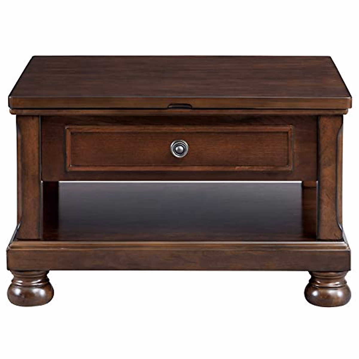Signature Design by Ashley Porter Traditional Hand-Finished Lift Top Coffee Table, Dark Brown