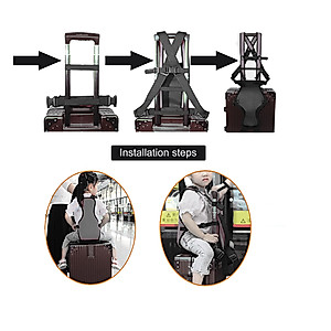 saicheek 3-IN-1 Toddler Travel Suitcase Seat with Safety Anti-Slip Rope,Ride on Suitcase for Kids,Kids Carrier on your Back or In The Arms,Suitable for All Kinds of Suitcases