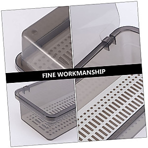 DOITOOL Flatware Tray with Lid and Drainer- Black Transparent Plastic Silverware Holder-- proof Silverware Tray for Drawer for Home Kitchen Accessories