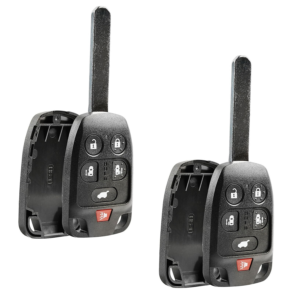 Key Fob Shell fits 2011-2013 Honda Odyssey Keyless Entry Remote Case & Button Pad (N5F-A04TAA), Set of 2