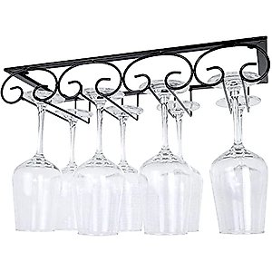Wine Glass Rack Home Wine Rack Wine Glass Rack Hanging Upside Down Wine Cabinet Wine Rack Goblet Rack Ornaments_60×20cm (Color : Black, Size : 40x20cm)