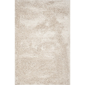 SAFAVIEH South Beach Shag Collection Area Rug - 8' x 10', Champagne, Handmade, 1.8-inch Thick Ideal for High Traffic Areas in Living Room, Bedroom (SBS562C)