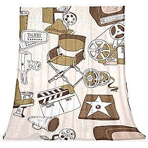 VBFOFBV Bedding Fleece Blanket, Decorative for Bedroom Sofa Floor, Movies Tool Pattern Retro