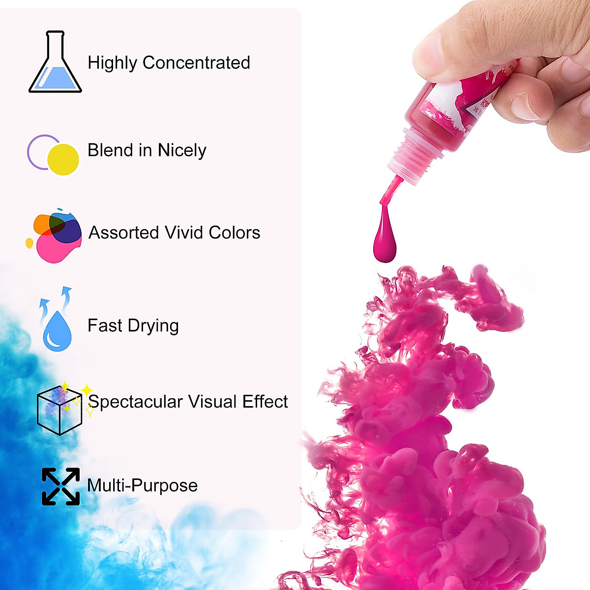 Alcohol Ink Set 30 Bottles - 20 Vibrant Color with 10 Metallic Colors Alcohol-Based Ink for Epoxy Resin Art, Resin Petri Dish Making - Alcohol Color Dye for Yupo, Painting, DIY Tumbler - 0.35oz Each