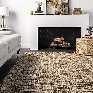 nuLOOM Daniela Farmhouse Chunky Jute Area Rug, 5' x 7' 6", Natural
