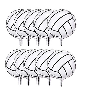 CSTYWC 10 Pieces Volleyball Foil Balloons Volleyball Balloons Mylar Aluminum Foil Balloons for Birthday Volleyball Sports Themed Party Decorations
