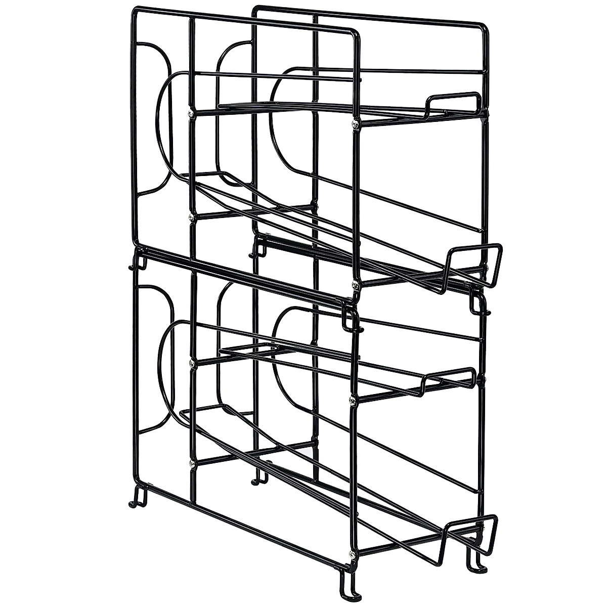 2 Pack -SUFAUY Stackable Beverage Soda Can Dispenser Organizer Rack for Pantry or Refrigerator, Black