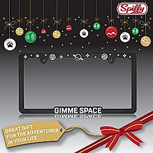 Spiffy Space License Plate Frame Holder Bracket Gimme Space with Planets and Stars for All US/CAN Vehicles | Made in The USA | Cute Star Themed Frames | Cool Raised Galaxy | Slim and Lightweight