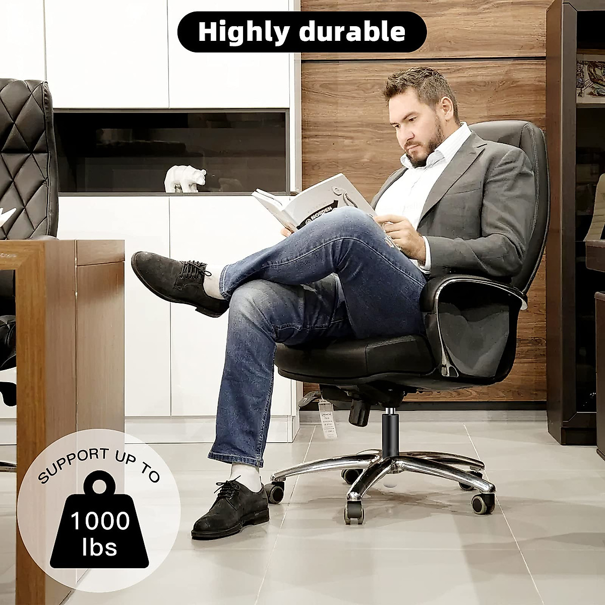 Office Chair Gas Lift Cylinder-Caster Wheels Replacement(Set of 5) for Hardwood Floors and Carpet，28'' Heavy Duty Office Chair Base Replacement