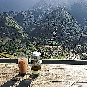 Thang Long Vietnamese Coffee Filter Maker Press. Screw Down Phin Made in Vietnam. Authentic (1, Medium (8 oz))