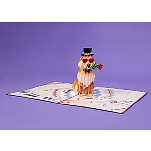 Pop of Art - I Ruff You Pop Up Card, Handmade 3D Popup Greeting Cards For Valentines Day, Mothers Day, Wedding, Anniversary, Love, Romance, Thank You, Thinking of You or All Occasion | 5" x 7"