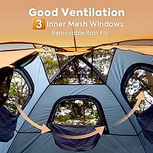 ICECO Camping Tents 4 People,4 Person Tents for Camping Waterproof Windproof Dome Tent,4 Season Tent with Screen Room,Easy Setup,with Removable Rain Fly