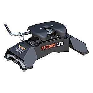 CURT 16037 Q24 5th Wheel Hitch, 24,000 lbs, Select Ford F-250, F-350, F-450, 8-Foot Bed Puck System , Black