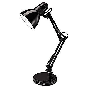 Alera ALELMP603B 6.75 in. W x 11.5 in. D x 22 in. H Adjustable Arm Architect Desk Lamp - Black