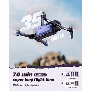 Veeniix V11 Drones with Camera for Adults 4K, 70Min Long Flight Time, Gimbal & EIS 4K/30FPS Professional Drone, 3KM Long Range, GPS Auto Return, Easy App-Controlled, Integrated FAA Remote ID