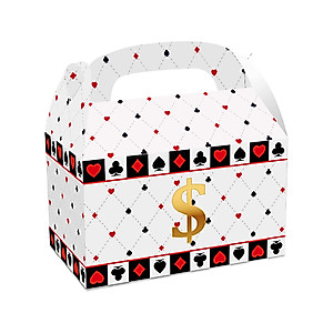 NA 12 Packs Poker Party Goodie Gift Boxes Casino Night Poker Game Theme Party Time Gift Boxes with handle for Birthday Party Decration Supplies