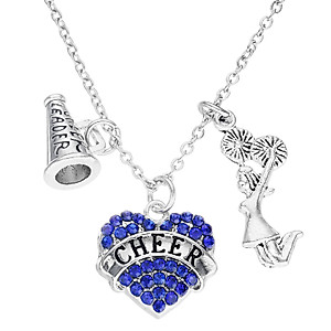 HUTIMY Cheerleader Necklace for Girls Teen Little Girls Charm Jewelry for Cheer Coach Cheerleader Necklaces