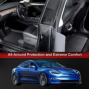 ROADGIVE 6PCS Tesla Model Y Floor Mats Cargo Liners 2021-2023(5 Seater), Custom Fit TPE All Weather Floor Liners Waterproof Car Interior Accessories