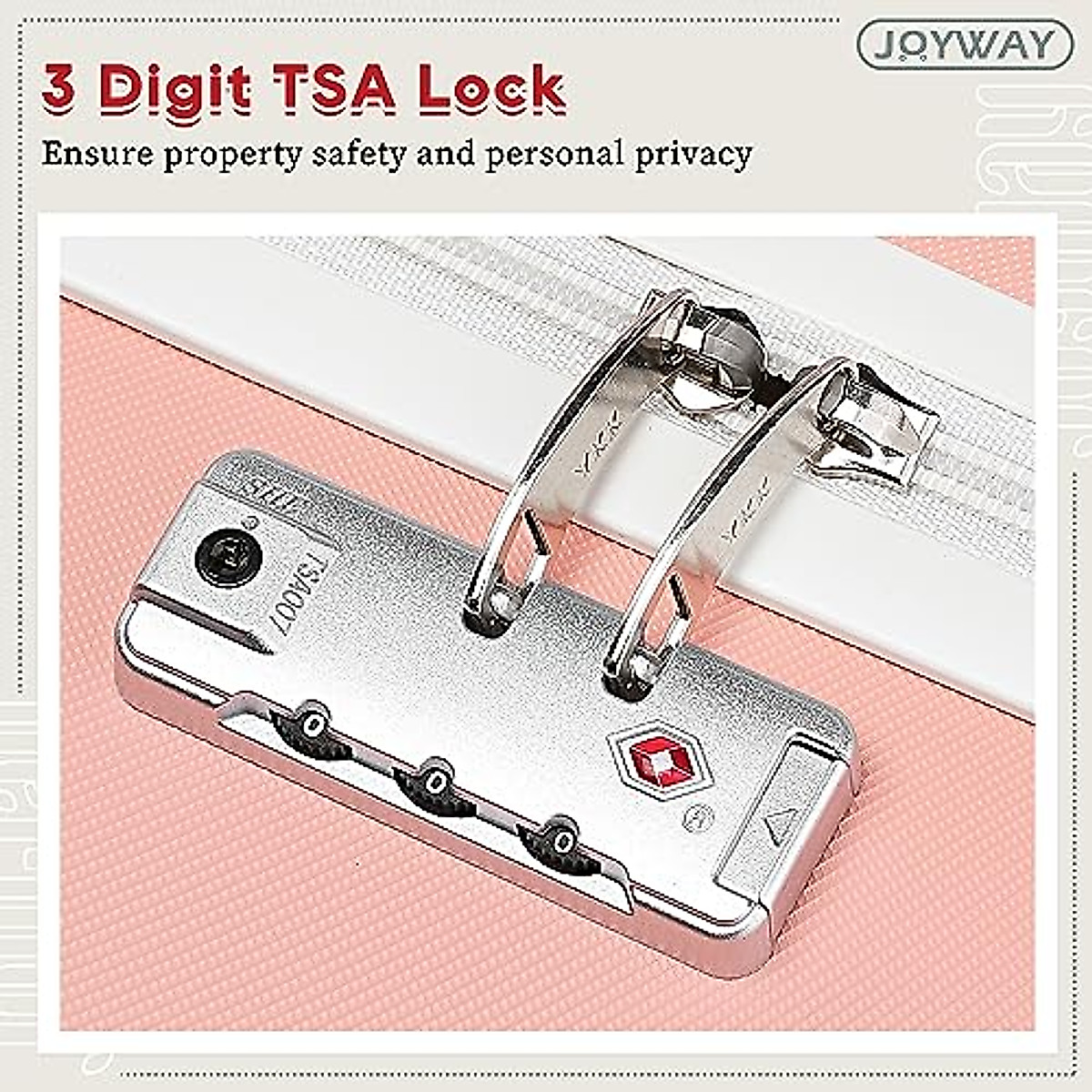 Joyway Luggage 20 Inch Carry On Luggage Sets, Expandable Suitcase Set with Spinner Wheel and TSA Lcok, Hard Shell 3 Piece Luggage Sets for Travel