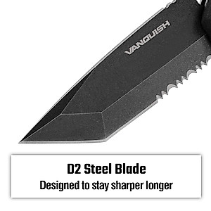 VANQUISH Folding Pocket Knife for Survival Hunting Camping Fishing Hiking Adventure Self Defense Small Utility Pocket Knives with Clips for Men/Women Dad Husband (6054)