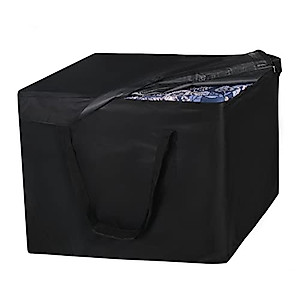 NettyPro Patio Cushion Storage Bags 32 x 32 x 24 inch Water-Resistant Small Outdoor Bag for Cushions Heavy Duty Patio Furniture Storage Bag, Black