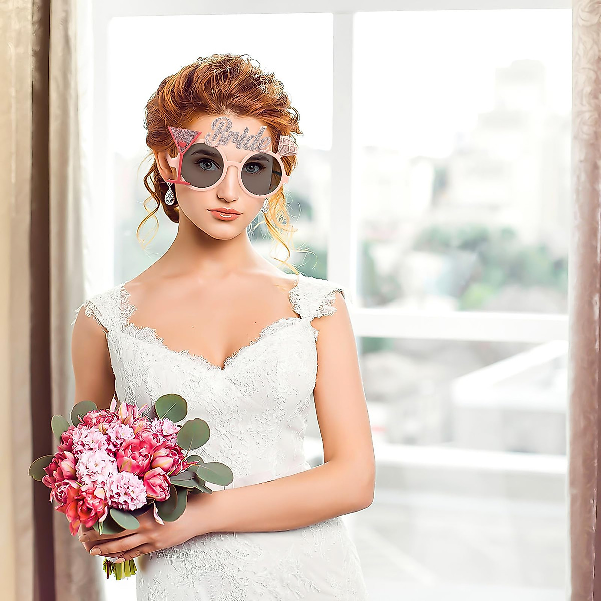 Gadpiparty Bridal Shower Eyewear 2Pcs Plastic Groom Glasses Bride Glasses Bachelor Party Eyeglasses Photo Props Night Bridal Eyeglasses Wedding Hen Party Favors Hen Party Sunglasses