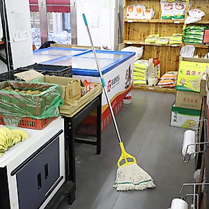 OFO Loop-End String Wet Mop, Heavy Duty Commercial Industrial Dust Mop , 67inch Stainless Steel Pole ,2- Pack