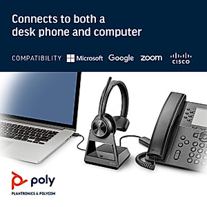 Poly Savi 7310-M Ultra-Secure Wireless DECT Headset System - Microsoft Teams Certified Version