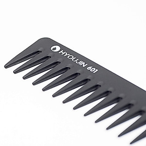 HYOUJIN 601 Black Carbon Wide Tooth Comb Detangling Comb Detangler Hair Comb for Long Wet hair Hair Straighten Curly Hair 230℃ Heat Resistan