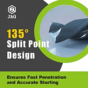 J&Q 1" Silver and Deming Drill Bit, 3 PCS HSS Reduced Shank Drill Bits, 3-Flat 1/2” Shank, Black Oxide Finish Large Drill Bits for Steel, Copper, Aluminum, 135 Degrees Split Point