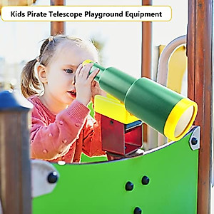 Haconba 2 Pack Swingset Telescope Toy Playground Pirate Telescope Plastic Playset Telescope for Outdoor Playhouse Treehouse Jungle Gym Accessories (Green)