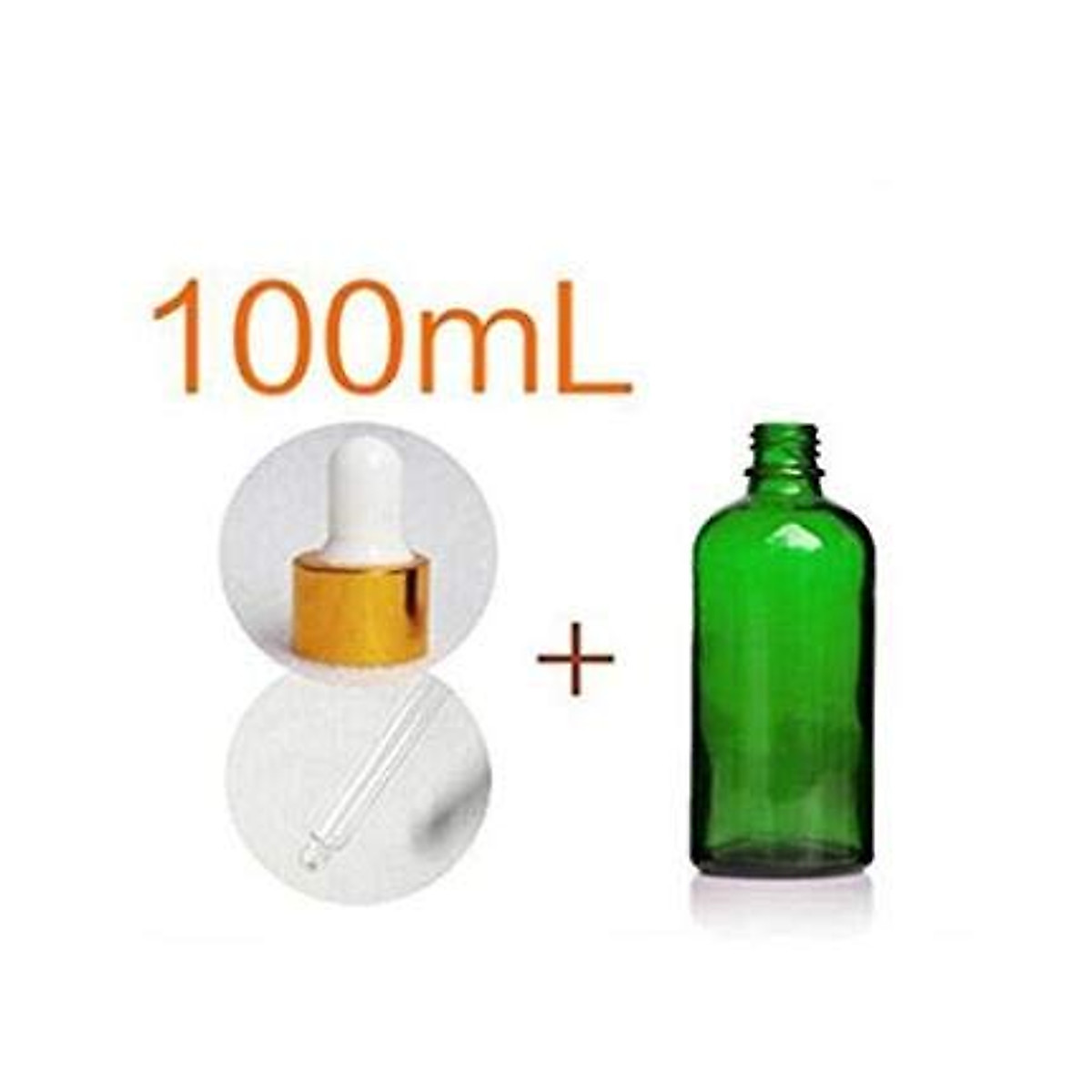 3PCS 100ML (3.34oz) 3 Ounce Green Glass Bottles Empty Refill Dropper Bottles Jars With Glass Eye Droppers For Cosmetics Essential Oils Chemistry Lab Chemicals Colognes perfumes
