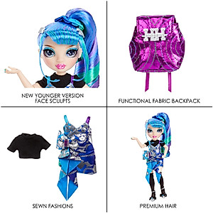 Rainbow High Junior High Special Edition Holly De’Vious - 9" Blue and Green Posable Fashion Doll with Accessories and Open/Close Soft Backpack. Great Toy Gift for Kids Ages 4-12