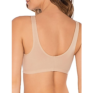 Fruit of the Loom Women's Front Close Builtup Sports Bra, Sand/Black 2-Pack, 44