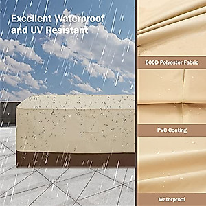 loriano Patio Furniture Cover 600D Outdoor Furniture Cover Waterproof Suitable for 3 Pieces Patio Furniture Sets