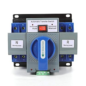 DNYSYSJ 110V 2P 63A Automatic Transfer Switch, Dual Power Generator Transfer Switch, Dual Power Generator Changeover Switch Self Cast Conversion 60HZ AC-33iB 6A-63A (2P/63A)