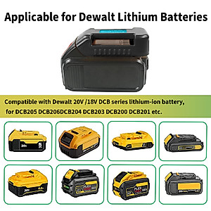 YDDL for De Walt USB Charger Adapter, 2 Pack USB Charger Adapter Compatible with Dewalt 20v Battery USB Holder with Type-C Fast Charging Interface (Adapter Only)