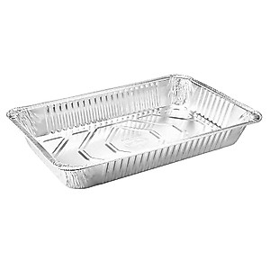 Aluminum Pans Full Size, Large Disposable Roasting & Baking Pan, 21"x13" Deep Foil Pans (50 Pack) Extra Heavy Duty Chafing Trays for Hotels, Restaurants, Caterers, Steam Table, Buffets & Bakeware
