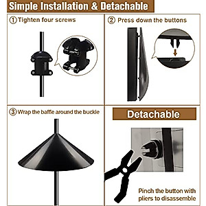 Garbuildman Squirrel Baffle for Bird Feeder Pole, Outside Pole Mount Bird House Guard for Outdoor Shepherd’s Hook, 19 Inch Diameter, 1 Pack