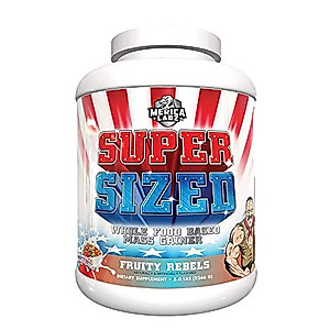 Merica Labz Super Sized Whole Food Mass Based Mass Gainer 5.0 lbs (Fruity Rebels)