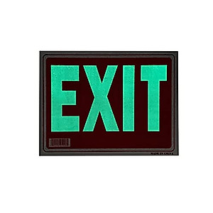 Exit Sign Glow-in-The-Dark Exit Sign, 12 by 9 Inches, Photoluminescent Glow In the Dark EXIT Sign, save energy eco friendly -12 Pack by cotton fly