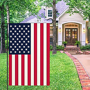 MingTa 2 Pack 4th of July American Flags Garden Flags 12x18 Double Sided Yard Flags for Outside Seasonal Outdoor Decor Vertical Burlap Decoration