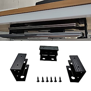 PIAOLGYI Under Desk Double Decker Laptop Holder Mount with Screw,Under Desk Laptop Mount Bracket,Add On Under Table Laptop/Keyboard Storage（3 Pcs）