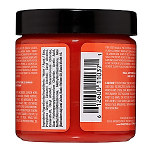 MANIC PANIC Electric Tiger Lily Orange Hair Dye – Classic High Voltage - Semi Permanent Bright Orange Neon Hair Color That Glows In Black Light - Vegan, PPD, Ammonia Free (4oz)