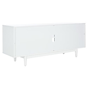 SAFAVIEH Home Collection Faye White Washed 3-Shelf Patterned Entertainment Media Stand up to 60" Flatscreen TV