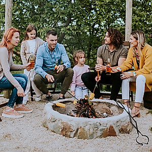 Heavy Duty Fireplace Fire Pit Campfire Bonfire Fire Tong and 32 inch Long Fire Poker Set with Traveling bag, firewood Grabber Tool for Wood-Burning for Solo Firepit Indoor and Outdoor use