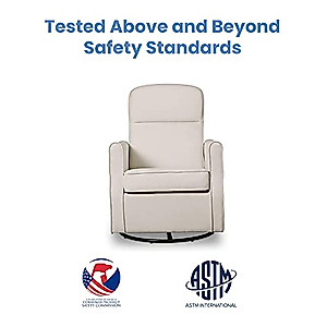 Delta Children Blair Slim Nursery Glider Swivel Rocker Chair, Cream