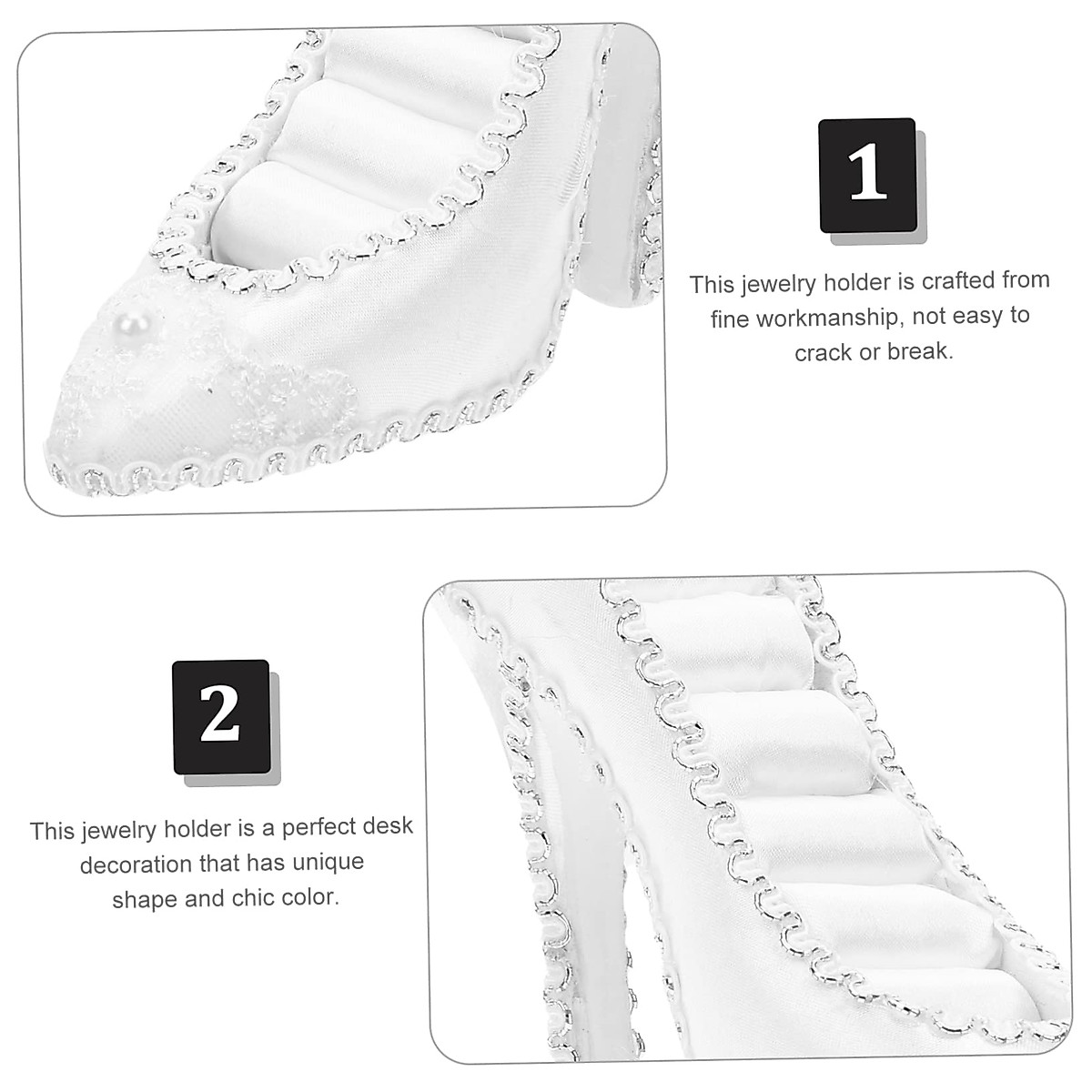 GARVALON Shoe Jewelry Display Shoe Ring Tray Jewelry Storage Box Jewelry Organizer Case Earrings Stand Resin Ring Holder High Heel Ring Display Case Shoe, Jewelry Displays Stand