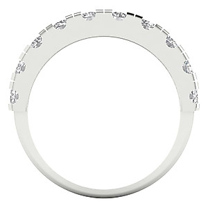 1 ct Brilliant Round Cut Clear ZIron 14k White Gold Stackable Wedding Engagement Designer Anniversary Ring Band Sz 11