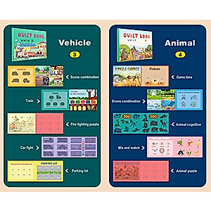 MIKNEKE 4 Pack DIY Quiet Book for Toddlers, Montessori Busy Book for Kids to Develop Learning Skills, Animal Vehicle Number Fruit Preschool Learning Activities Learning & Education Toys